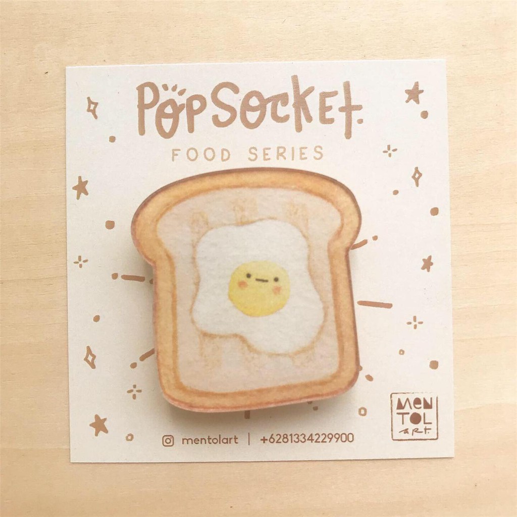 Jual MENTOL ART Acrylic Pop Socket Phone Holder Food Series - Popsocket ...