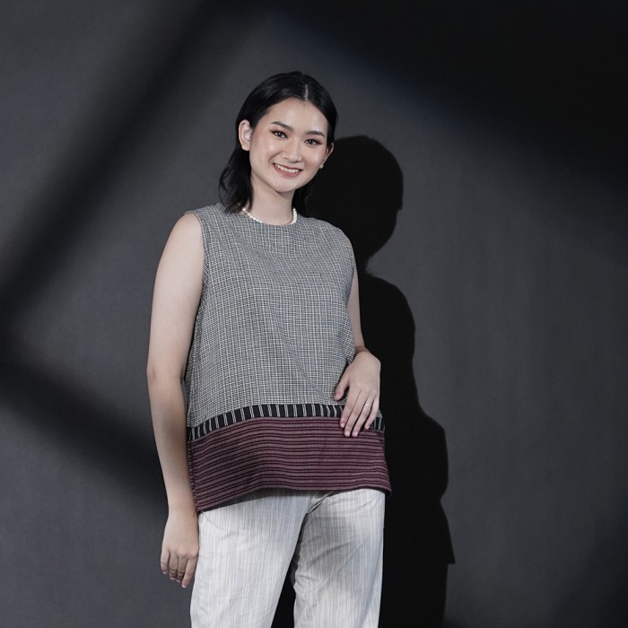 Jual NONA RARA - Pangkur Lurik T1593, Baju Batik Kasual Modern | Shopee Indonesia