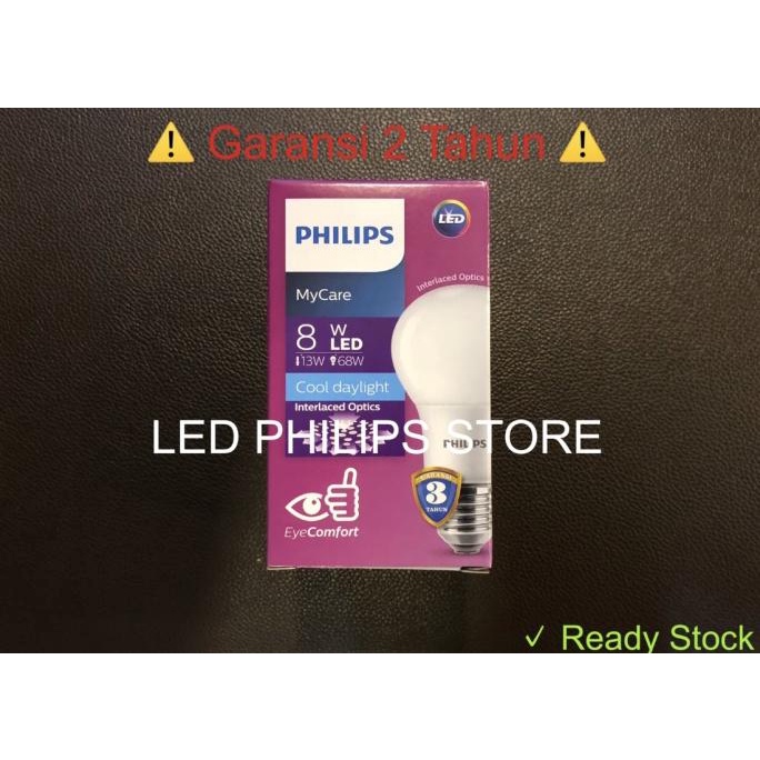Jual Lampu Bohlam Led Philips 8 Watt 8W 8Watt 8 W (Nyala Putih ...