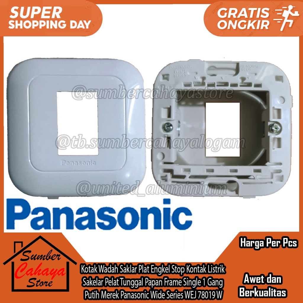 Jual Kotak Wadah Saklar Plat Engkel Frame Papan Tunggal Putih Merek ...