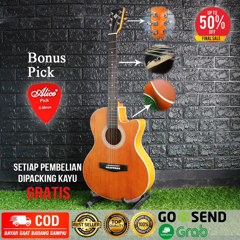 Jual Gitar Akustik Murah untuk Pemula Warna Hitam Coklat Natural Cream ...