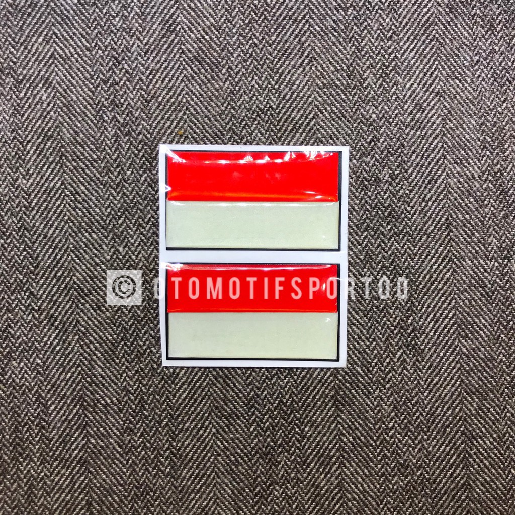 Jual Emblem Sticker Stiker Timbul 3D Bendera Merah Putih Polos | Shopee ...