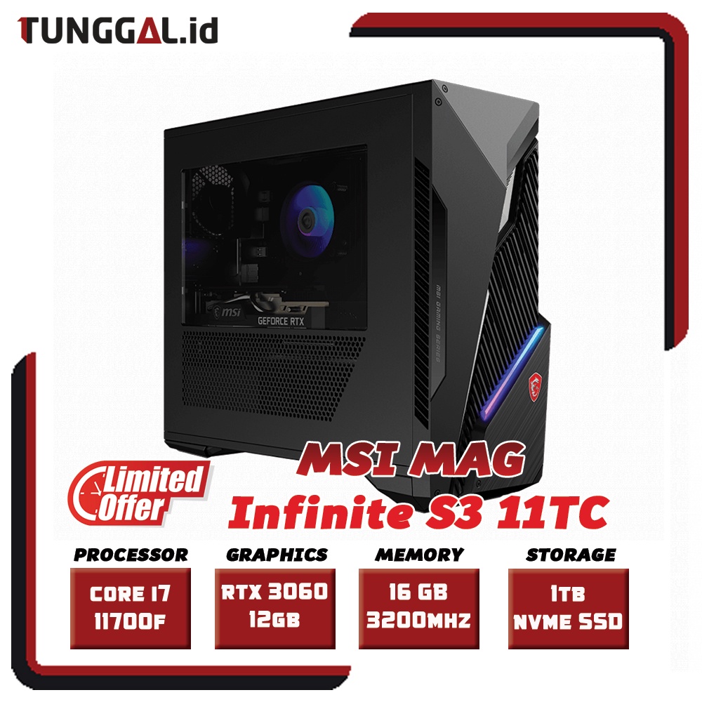 Jual MSI PC GAMING MAG INFINITE S3-013 i7-11700F 16GB 1TB RTX3060 12GB W10 | Shopee Indonesia