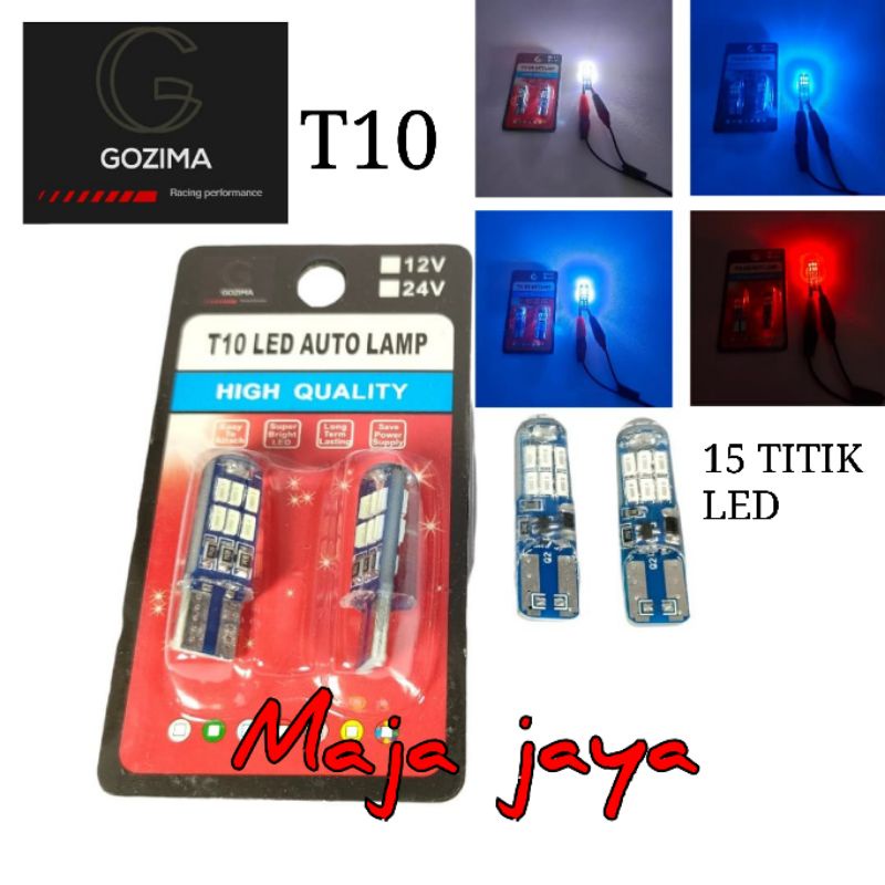 Jual Lampu sein Gozima Luminos T10 15 titik LED sen jelly T10 Motor ...