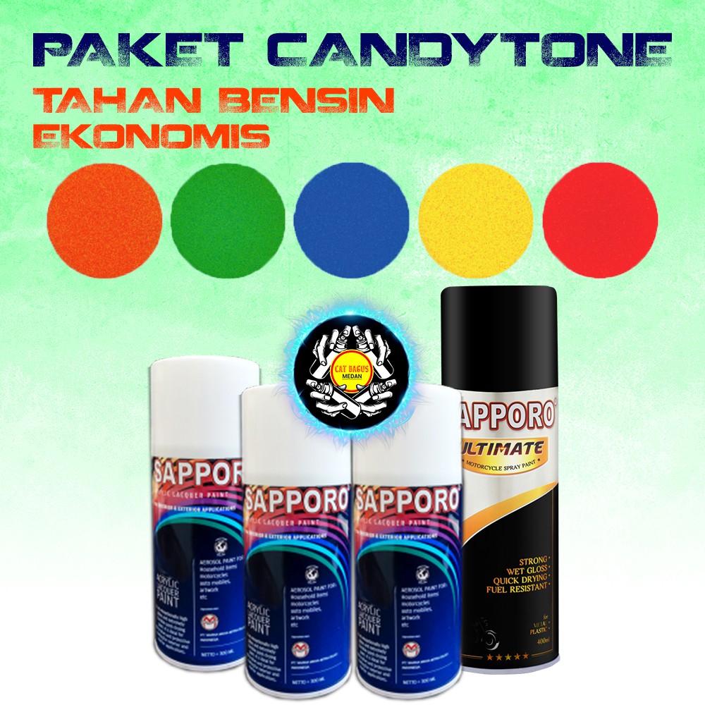 Jual PAKET TAHAN BENSIN SAPPORO CANDYTONE MERAH / KUNING / HIJAU / BIRU ...