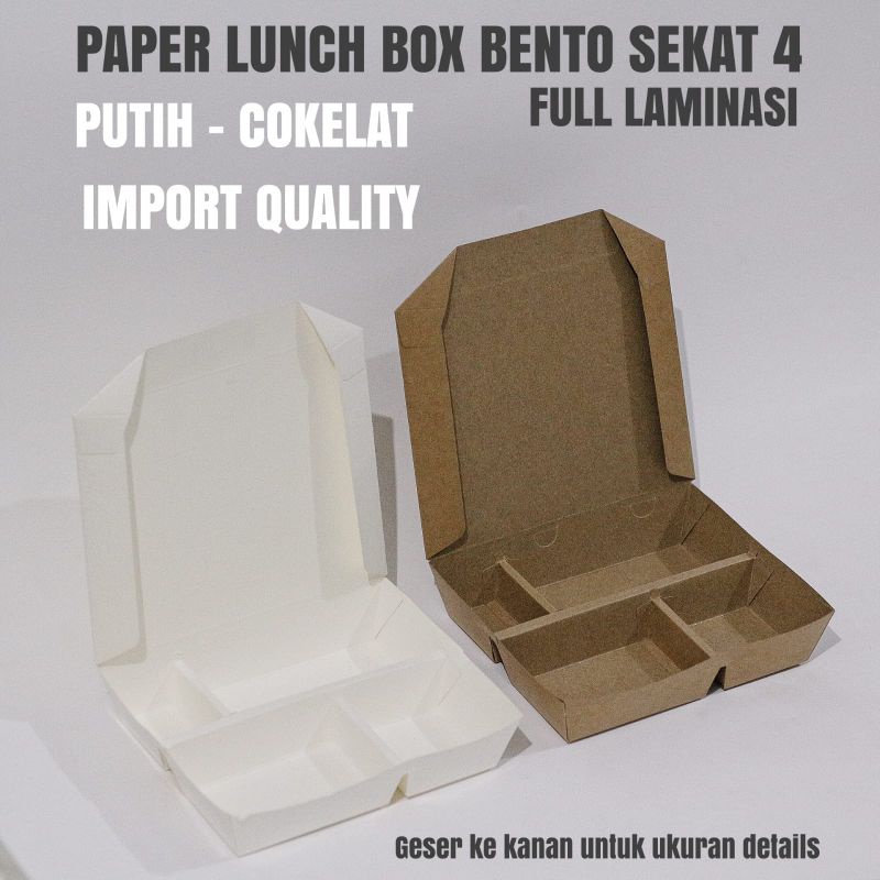 Jual PAPER BENTO BOX SEKAT 4 | Shopee Indonesia