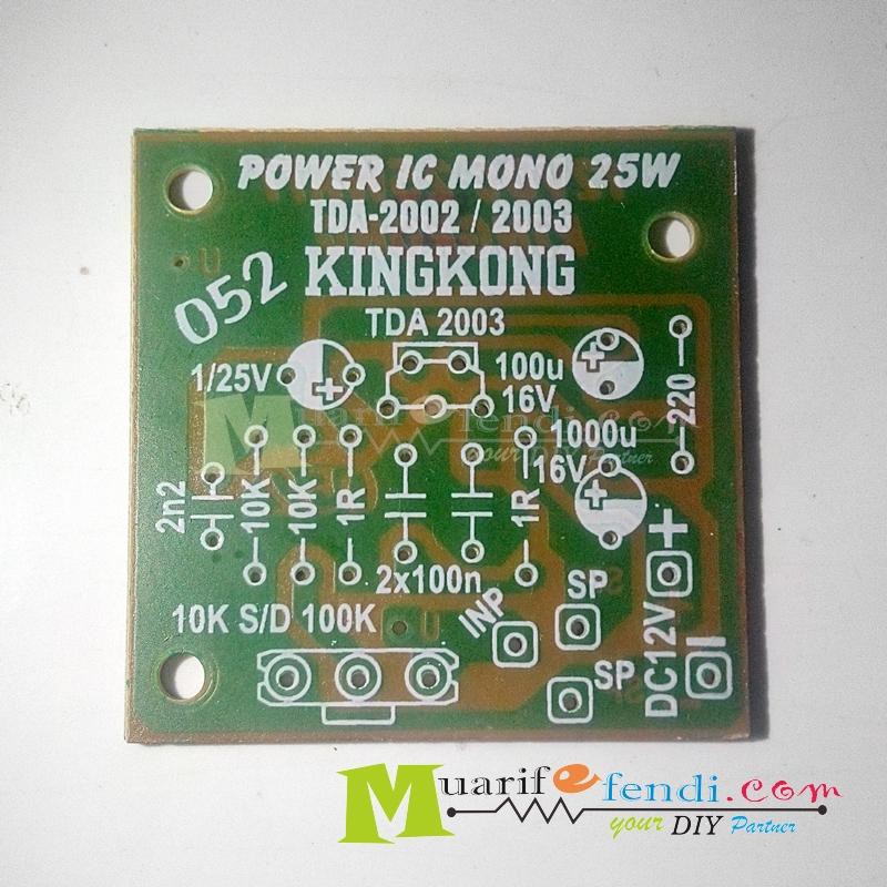 Jual PCB Power Amplifier 25Watt ic tda2003 2004 KINGKONG | Shopee Indonesia