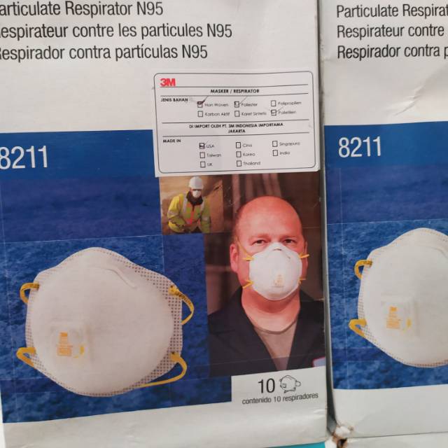 Jual Masker 3M Tipe 8211 Filter Safety Welding N95 NIOSH / 1 Box isi 10 ...