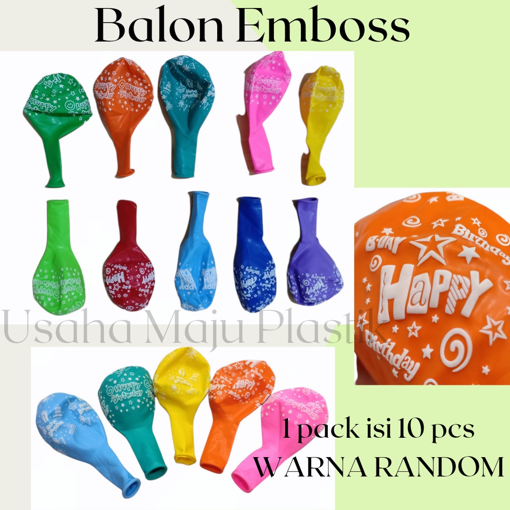 Jual 10pcs Balon Emboss Happy Birthday Tebal / Balon Ulang Tahun Besar ...