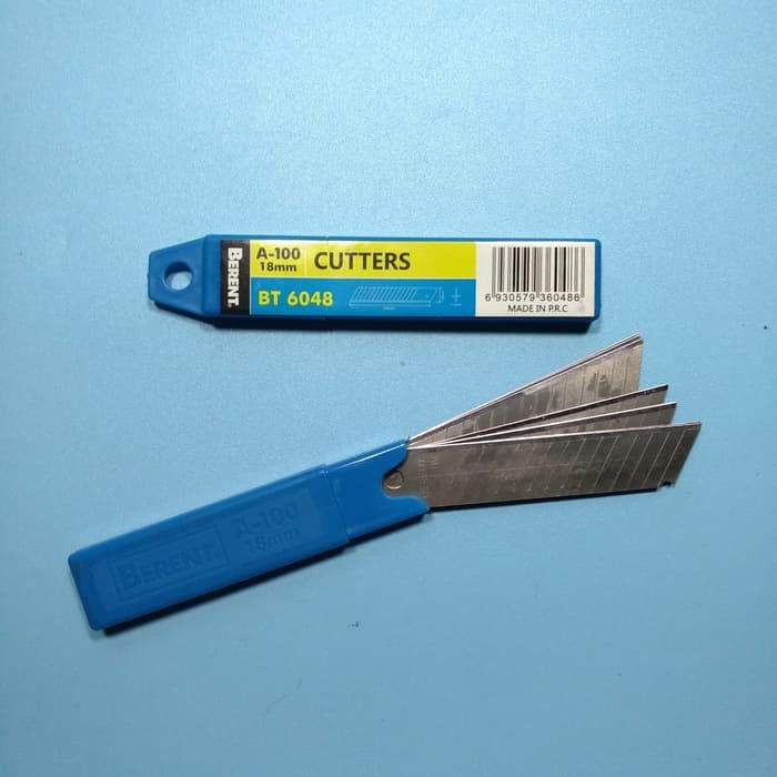 Jual berent mata pisau cutter A-100-18mm isi 10 pcs BT 6048 | Shopee ...