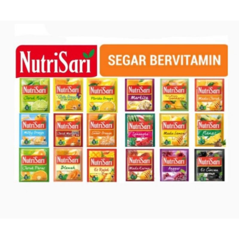 Jual Nutrisari Minuman Serbuk Sachet All Variant / Nutri Sari 1 Renceng ...