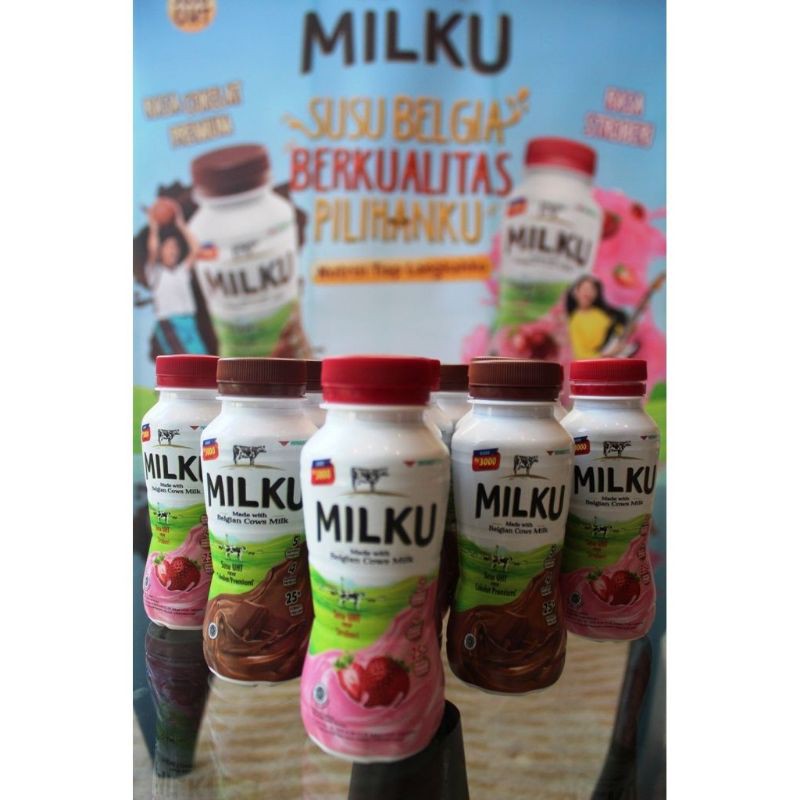 Jual Susu MILKU UHT | Susu Milku Belgian Kemasan Botol 200ml | Shopee ...