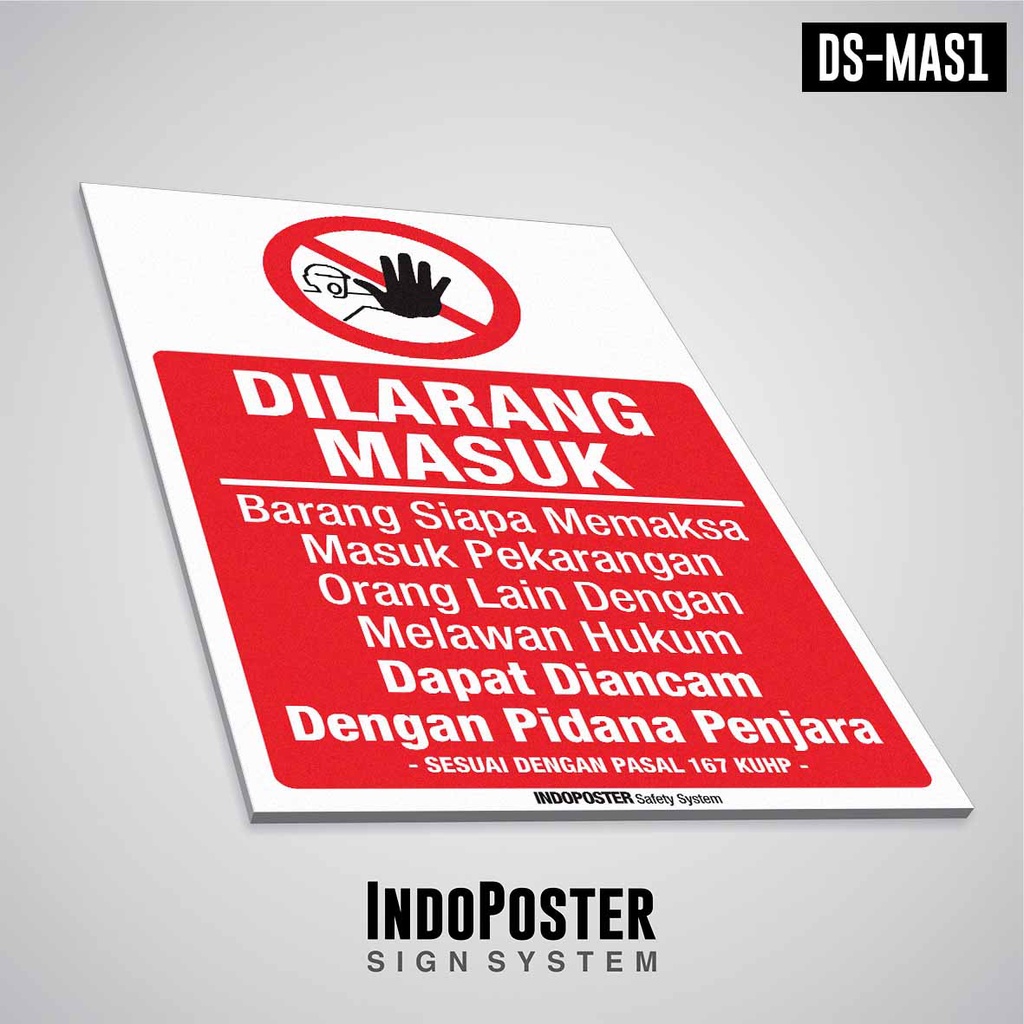 Jual Safety Sign Rambu K3 PVC Dilarang Memaksa Masuk Pekarangan Orang ...