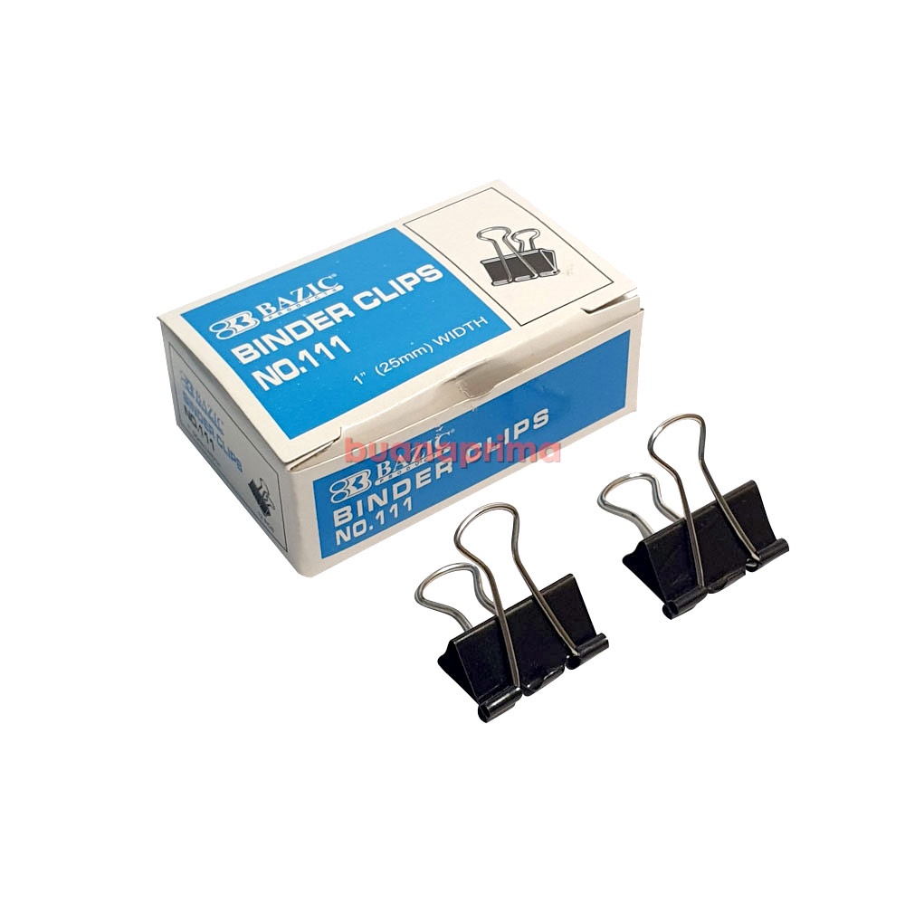 Jual Binder Clip 111 25 mm isi 12 pcs Penjepit Kertas Hitam Klip Black ...