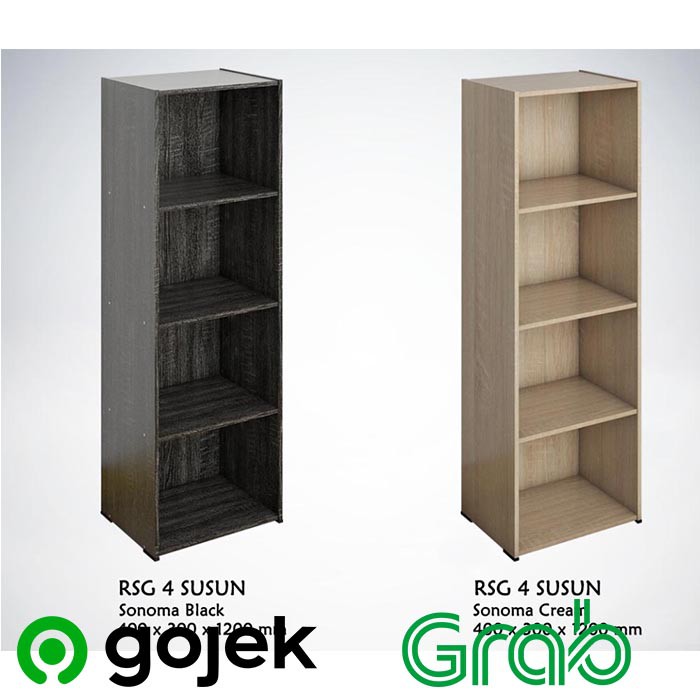 Jual Rak susun buku serbaguna terbuka 4 gojek grab jne only | Shopee ...