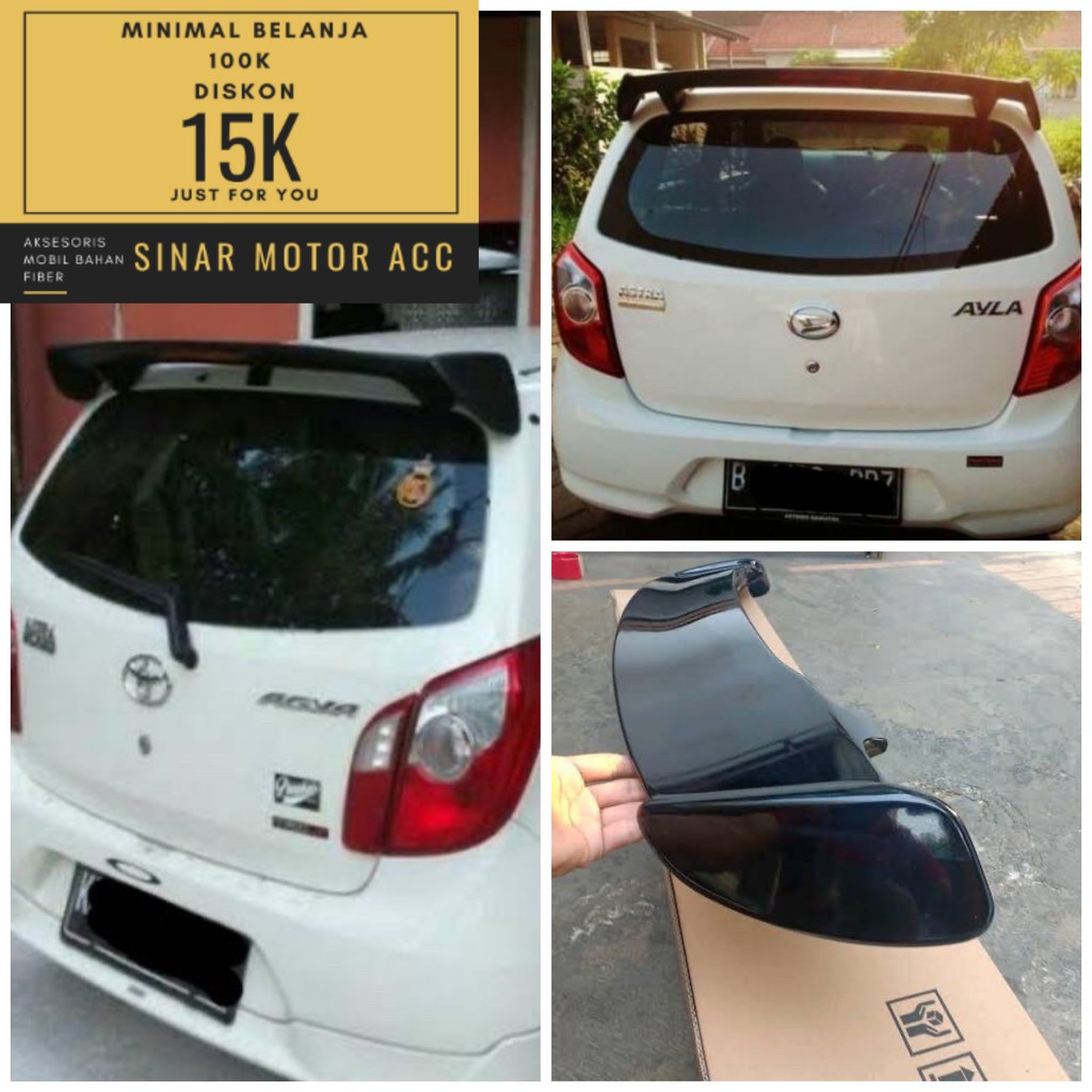 Jual (BISA COD) Spoiler Racing Custom Model Mugen Untuk Agya dan Ayla ...