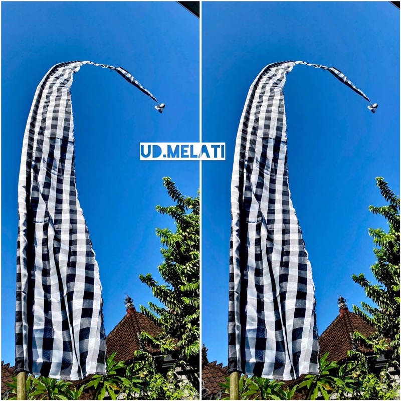 Jual umbul umbul bali murang poleng 5 mtr dan 3 mtr LEBAR 55cm-60cm | Shopee Indonesia