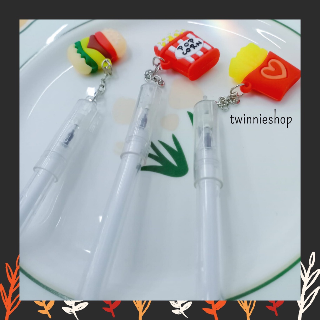 Jual PULPEN GEL KARAKTER POPCORN BURGER KENTANG FAST FOOD LUCU ALAT ...