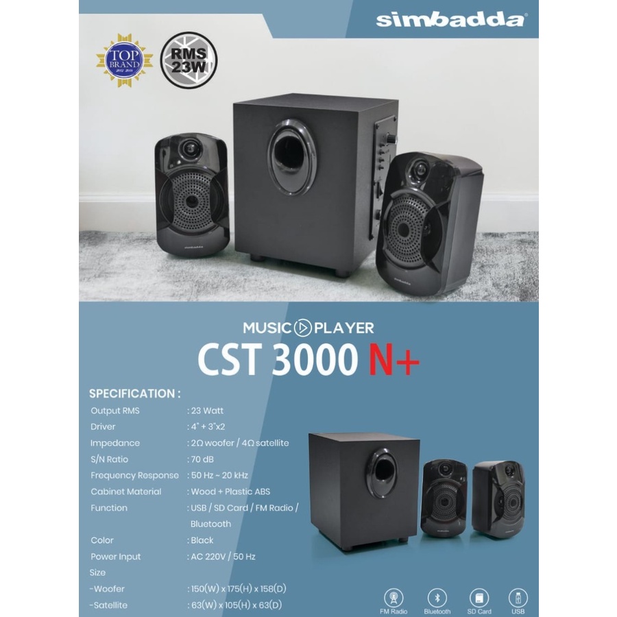 Jual Simbadda CST 3000N - Ori + RECEIVER BLOETOOTH (USB, SD CARD AUX IN ...