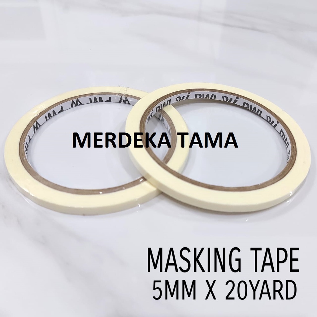 Jual Solasi Kertas Perekat Selotip Isolasi Masking Tape PWI 5mm x ...