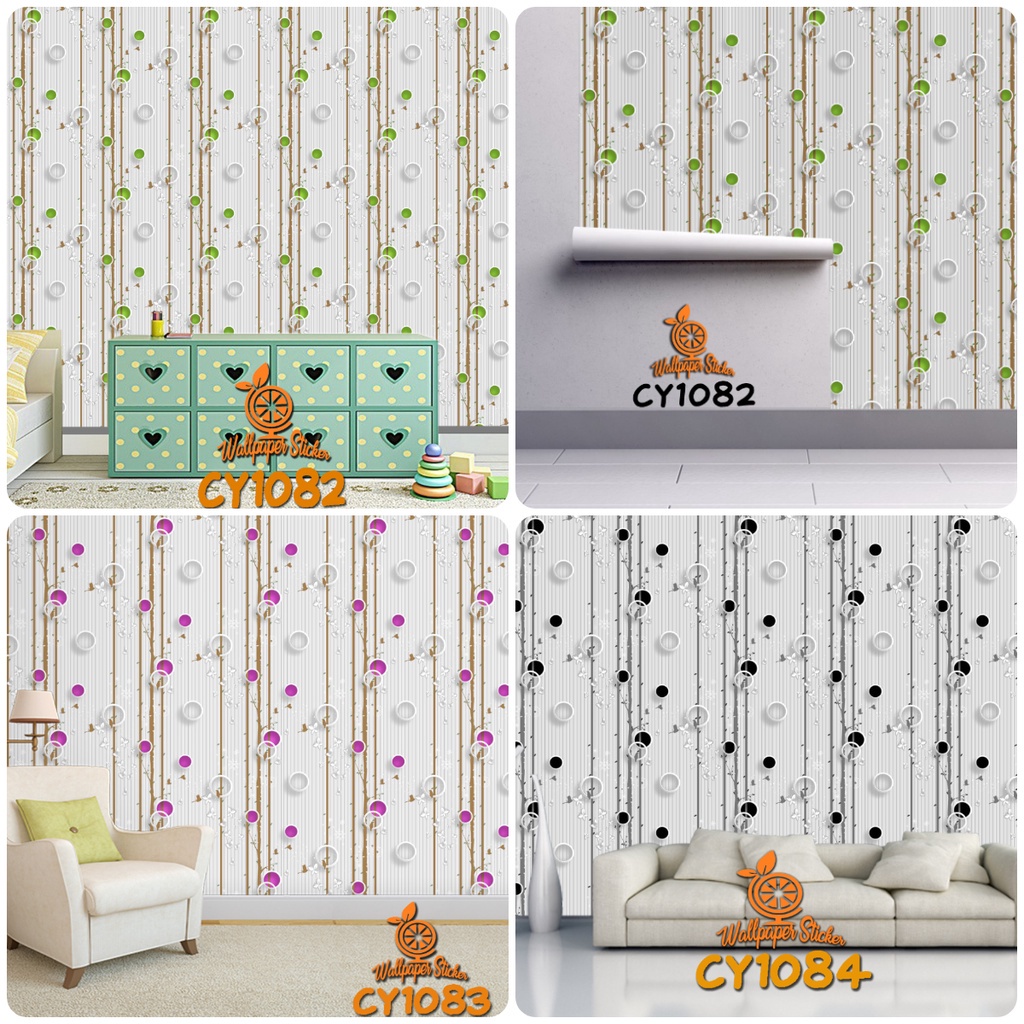 Jual Wallpaper Stiker Dinding Motif Dan Karakter Premium Quality 45cm x 8m Wallstiker Ruang Tamu ...