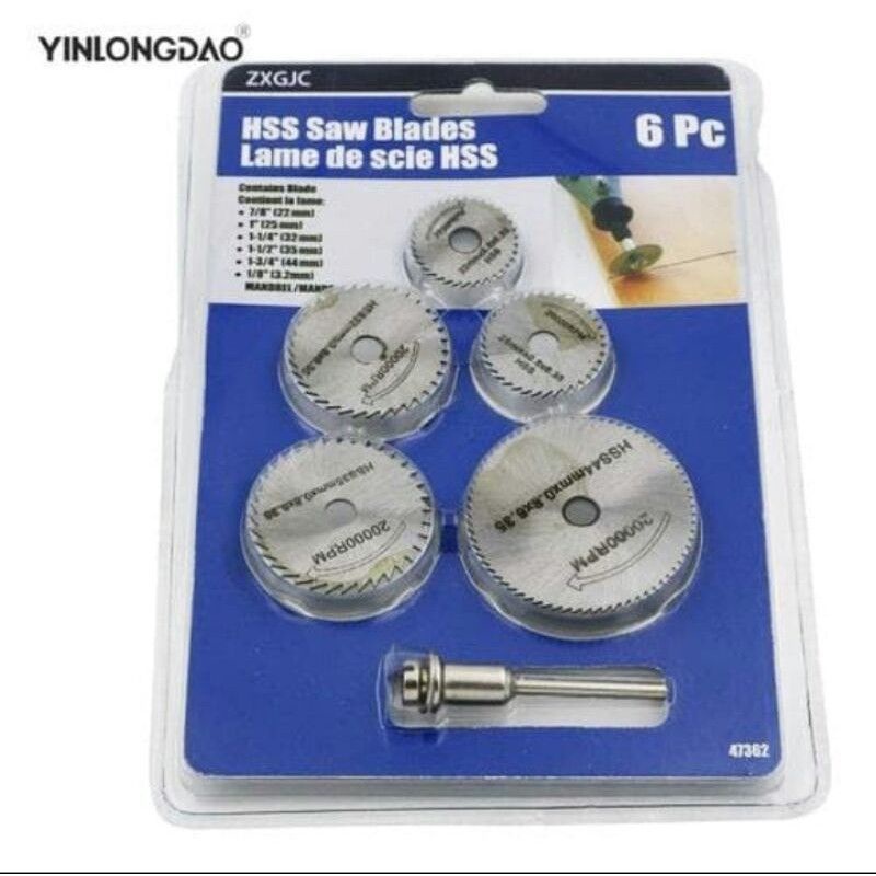 Jual Mata gergaji mini grinder set 6pcs mata gerinda HSS Saw Blade 5pcs ...