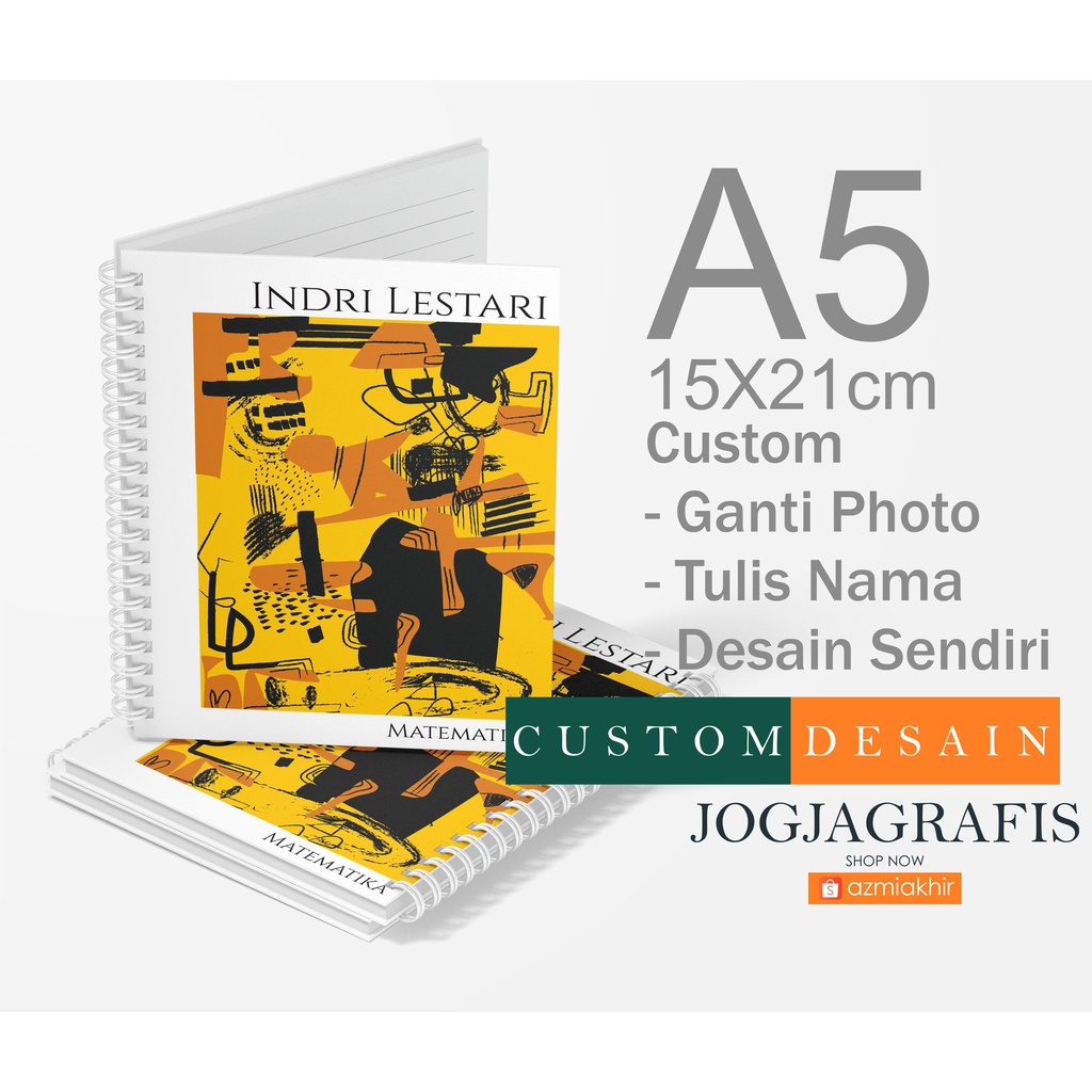 Jual Notebook Buku Tulis Spiral A5 Custom Desain ( AESTETIC ) isi HVS ...