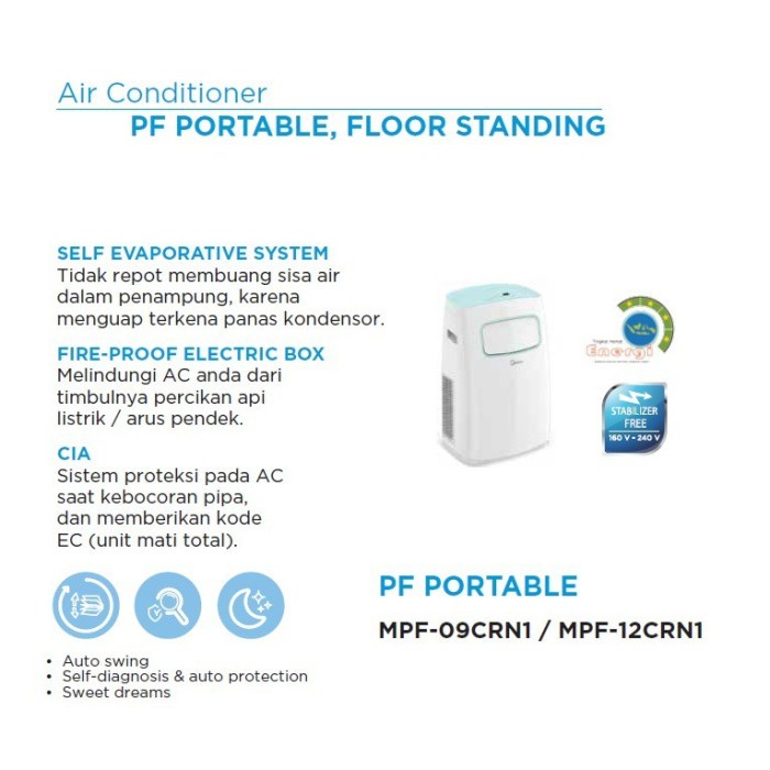 Jual AC PORTABLE MIDEA MPHA-09CRN7 1pk | Shopee Indonesia