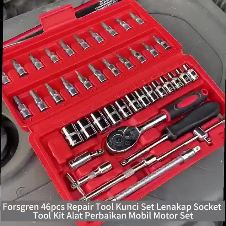 Jual (COD) UneedTools kunci shock set 46pcs BLACK Full Mobil Motor ...
