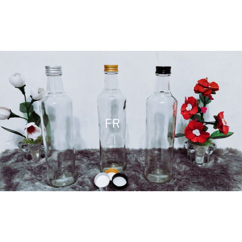 Jual botol kaca polos 350ml botol bening botol madu botol jamu tutup ...