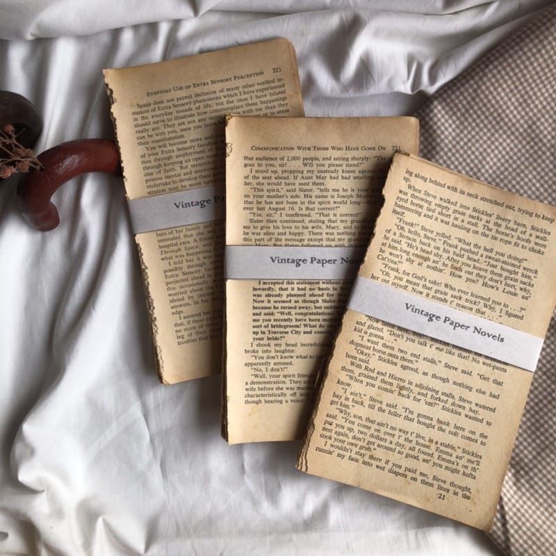 Jual 10 PCS Vintage Novel Paper Kertas Novel Kertas Vintage Journaling ...