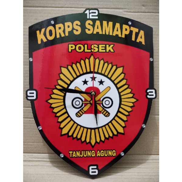 Jual JAM DINDING CUSTOM LOGO KORPS SAMAPTA | Shopee Indonesia
