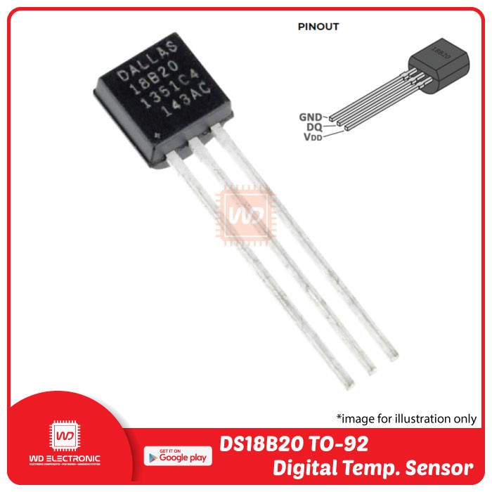 Jual DS18B20 TO-92 Digital Temperature sensor ic ds18b20 | Shopee Indonesia