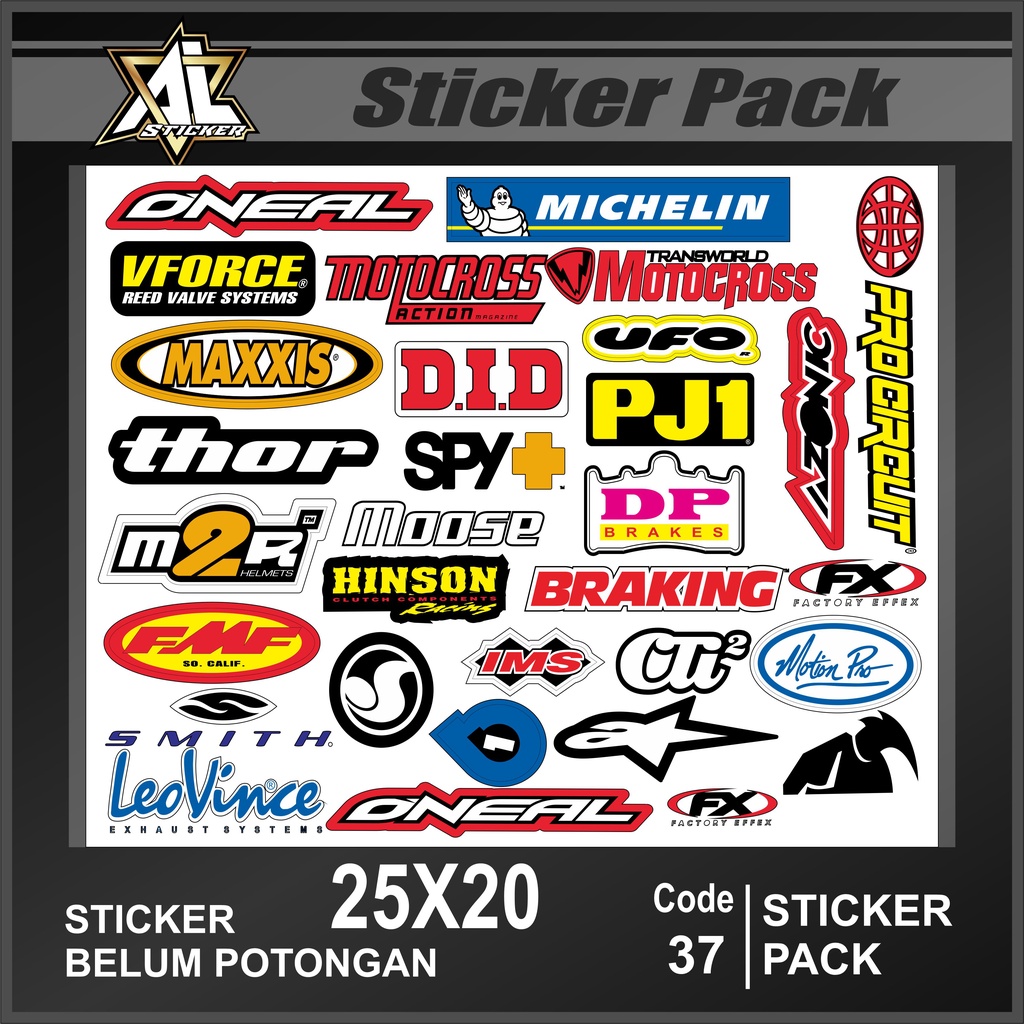 Jual SP37 Sticker Pack Racing Lembaran Sticker Variasi Motor Sticker ...