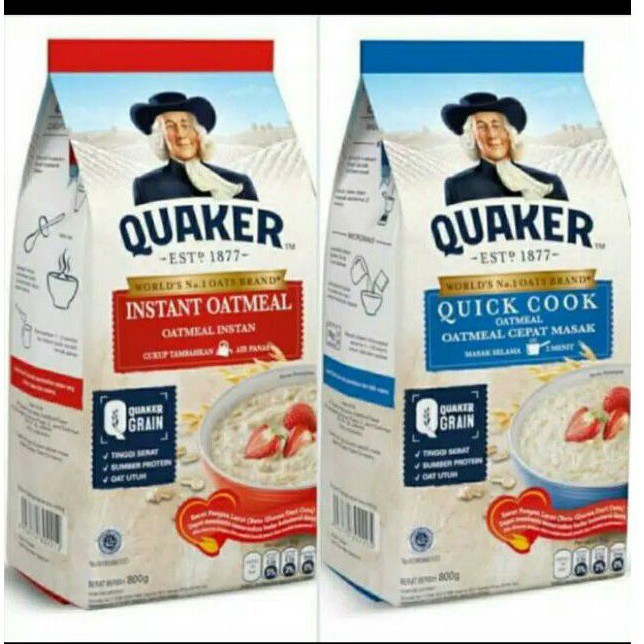 Jual Quaker Oatmeal 800g (varian Quick Cook dan Instant) | Shopee Indonesia