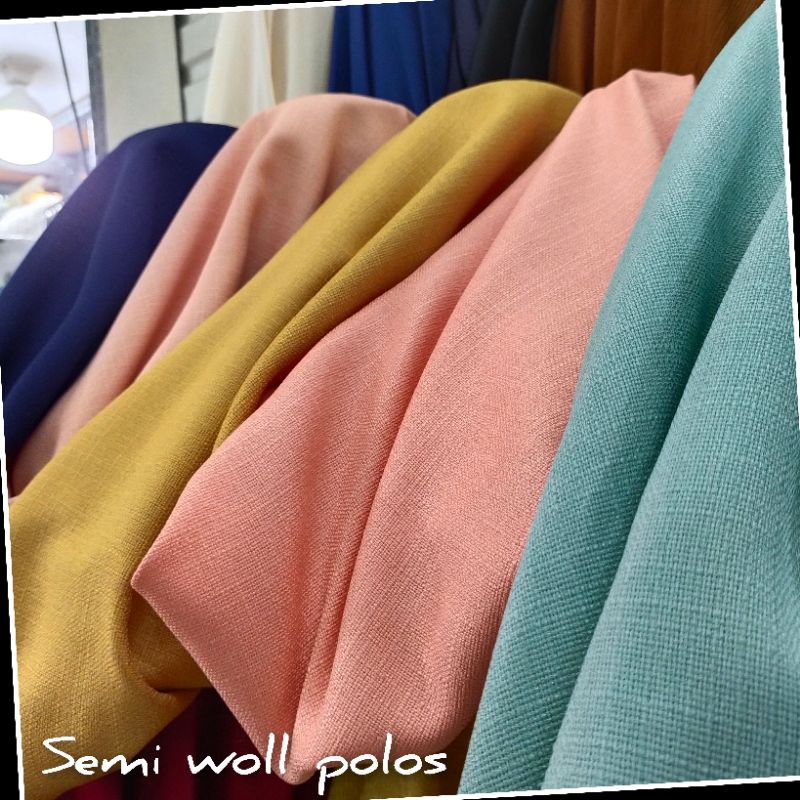 Jual bahan kain semi woll polos serian 5 warna ( harga untuk 1 meter ...