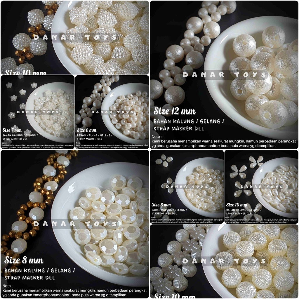 Jual MAINAN ANAK PEREMPUAN MANIK MERONCE MUTIARA PUTIH REFIL DIY ...