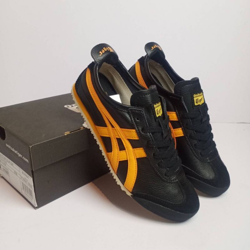 Jual Sepatu Onitsuka Tiger Mexico 66 Black Oren | Shopee Indonesia