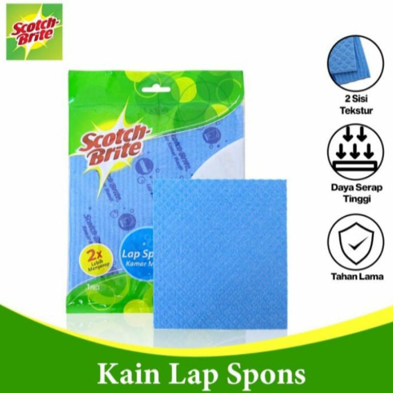 Jual 3M scotch brite kain lap spons kamar mandi ID822 | Shopee Indonesia