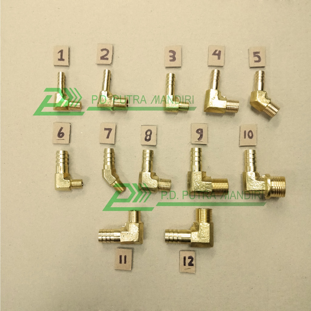 Jual Nepel Selang ELBOW 3/8 x M1/4 - Kuningan / Hose Nipple Elbow ...