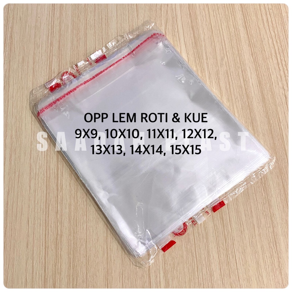 Jual (ISI 100) OPP ROTI - KANTONG PLASTIK OPP LEM KEMASAN ROTI DONAT KUE 8X8 9X9 10X10 11X11 ...