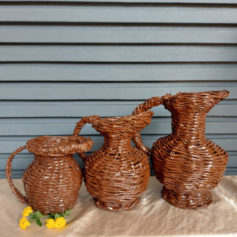 Jual Handcraft - Pitcher Vas Set - Anyaman Kertas K11621P | Shopee ...