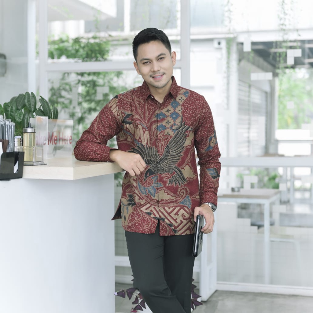 Jual baju batik cowok Lengan panjang Dobby lasem PREMIUM MODERN ...