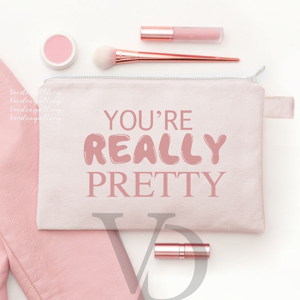 Jual tempat make up / tas make up /pouch make up with quotes / pouch ...