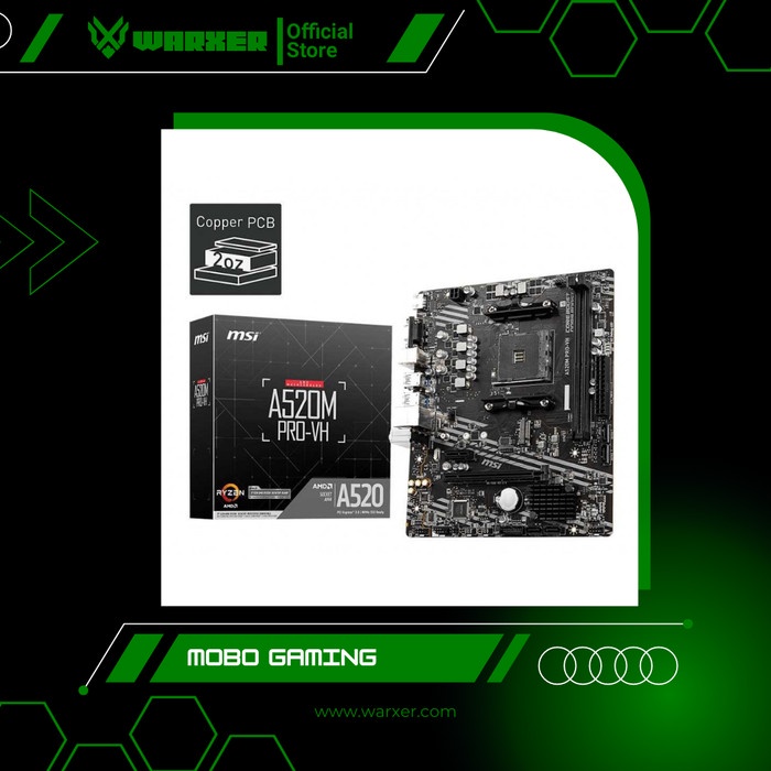 Jual MSI A520M PRO-VH AMD A520 AM4 DDR4 Micro ATX Motherboard | Shopee ...