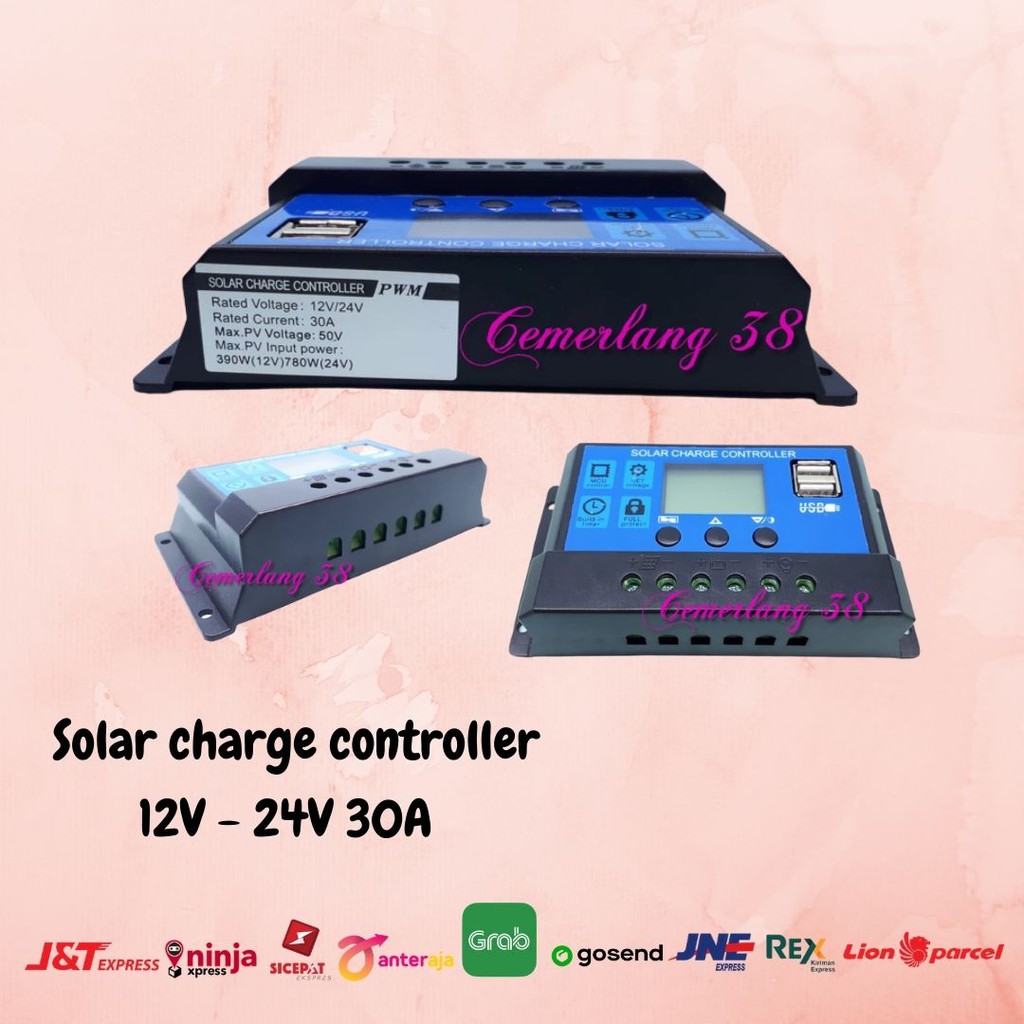 Jual 30A 12V - 24V Solar Panel Charge Controller Pengisi Tenaga Surya ...