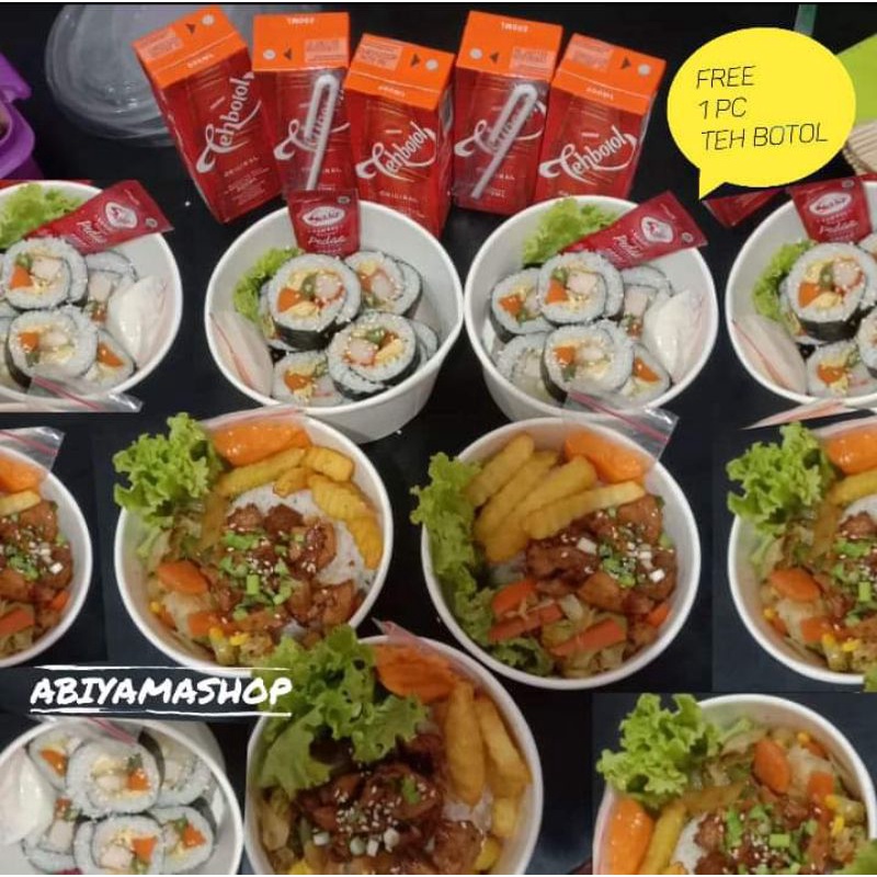 Jual (Ready~Medan) Nasi Kotak Box Rice Bowl Ayam Teriyaki | Gimbap Crab ...