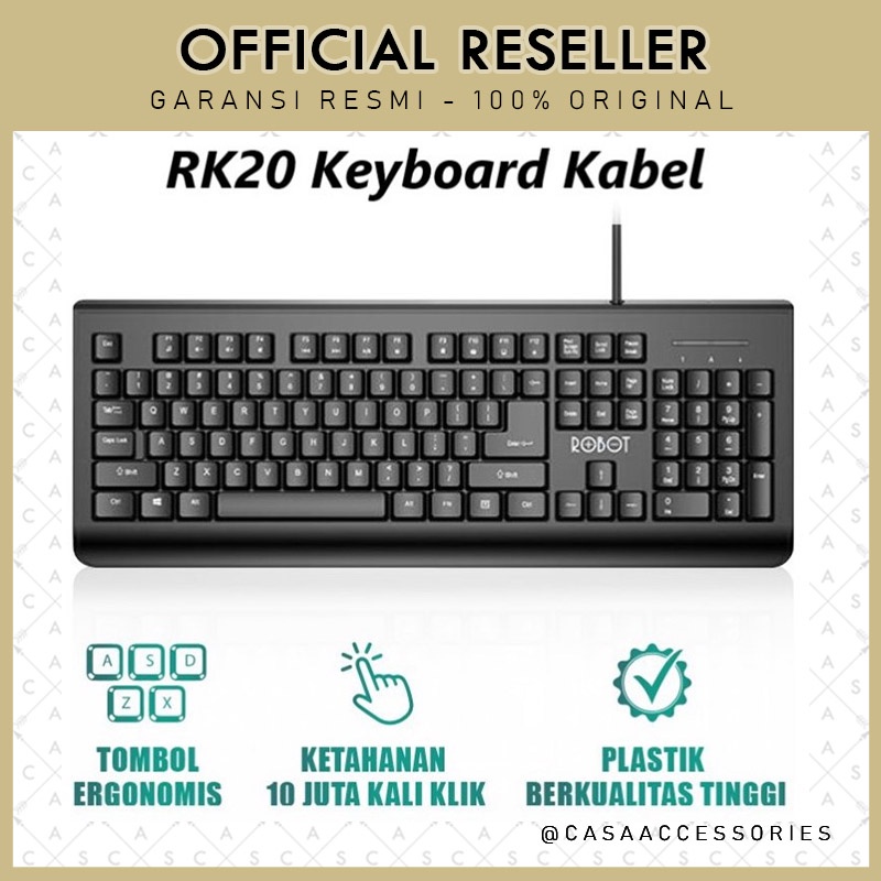 Jual Robot RK20 Keyboard Kabel Mini Office Wired Keyboard RK20 Original ...
