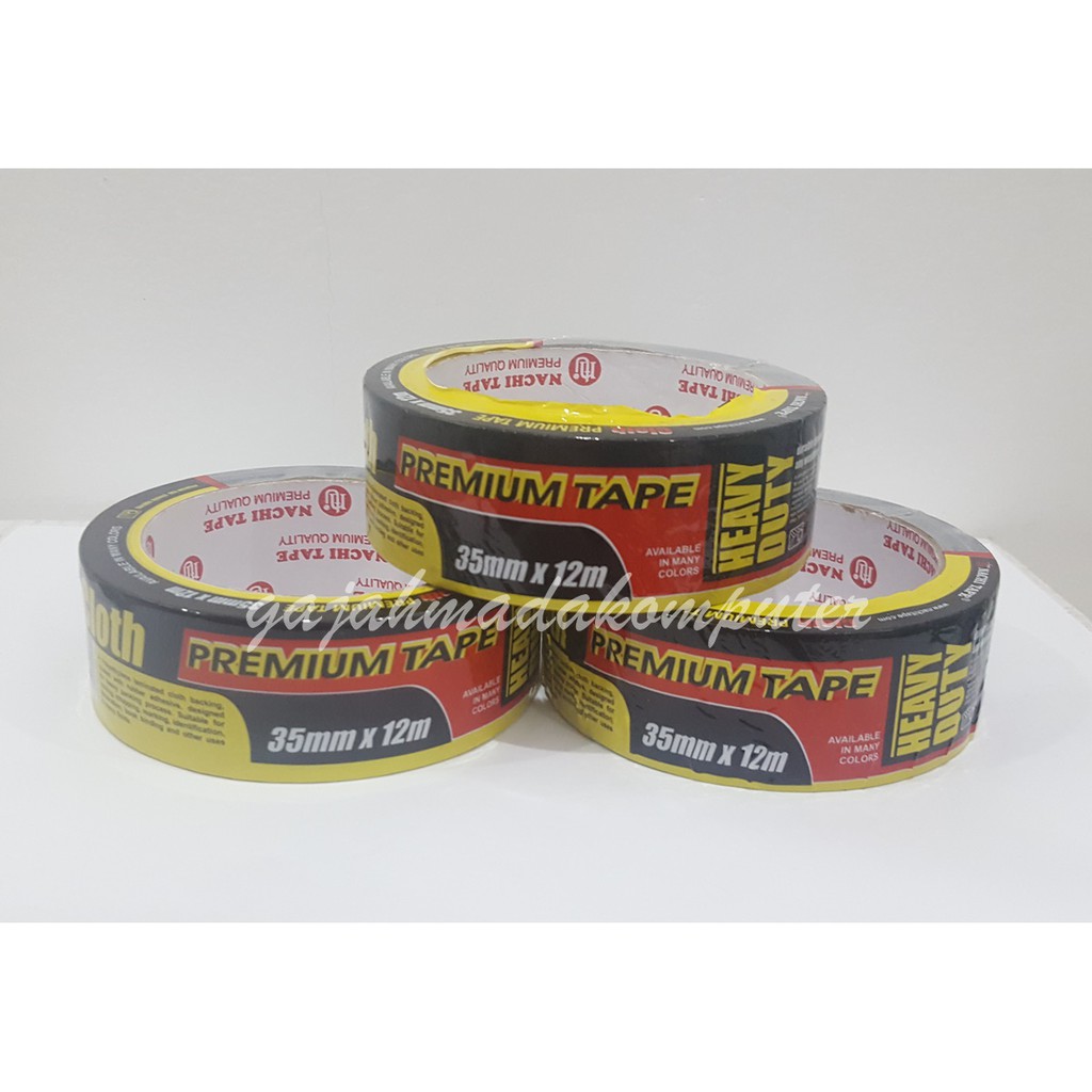 Jual Lakban / Plakban Kain Hitam Cloth Tape Nachi 1,5 inch (35 Mm X 12 ...