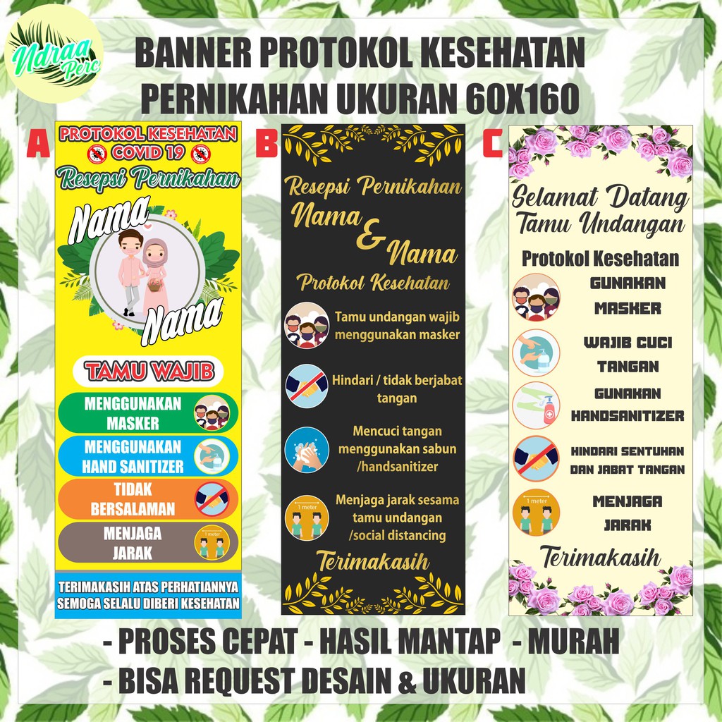 Jual Banner Protokol Kesehatan Pernikahan 60X160 | Shopee Indonesia